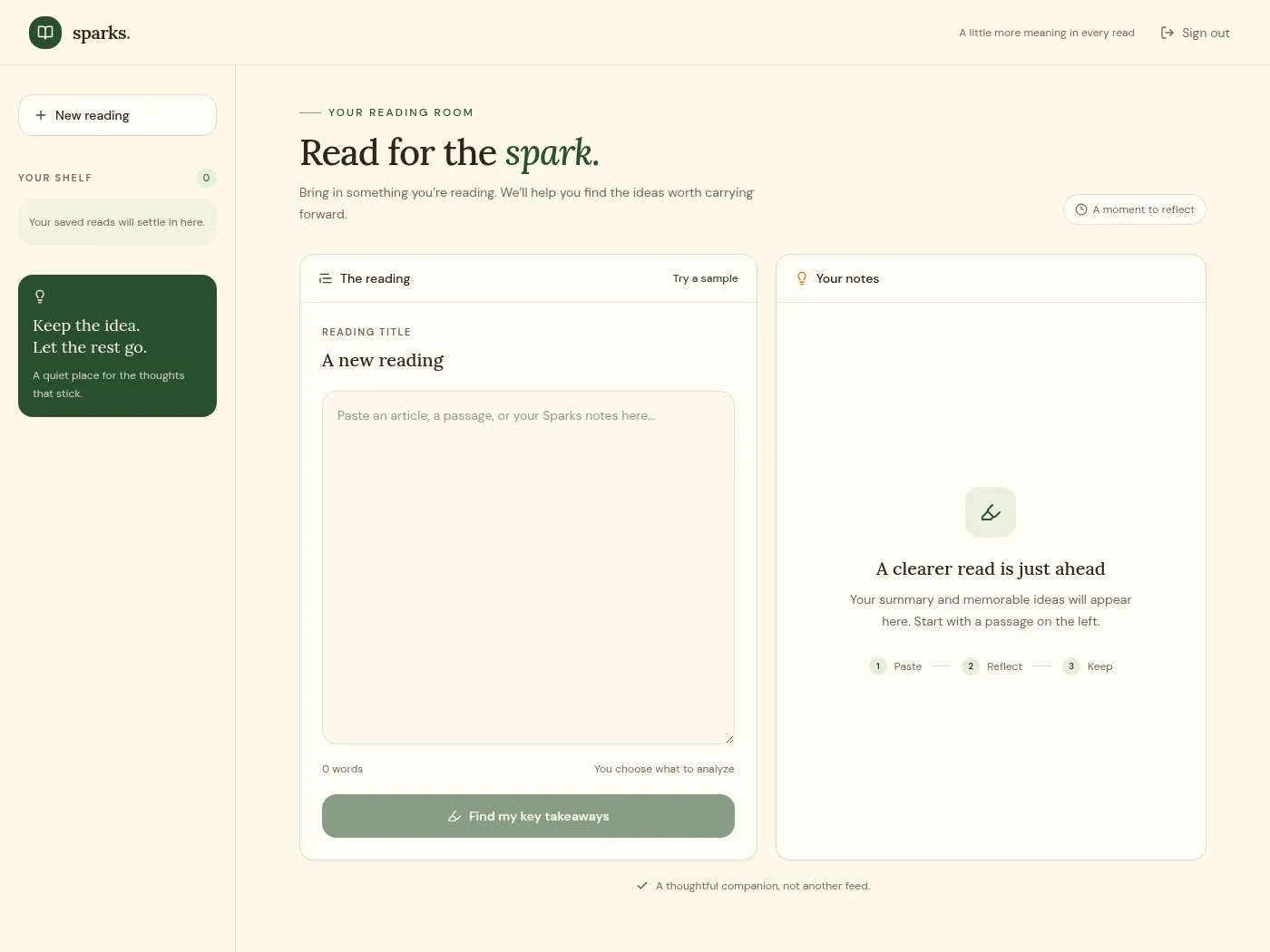 Sparks Reader Helper