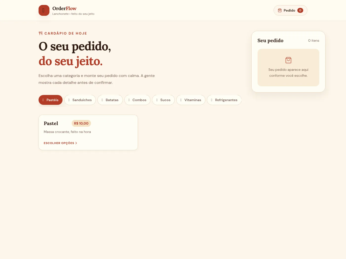 OrderFlow Lanchonete