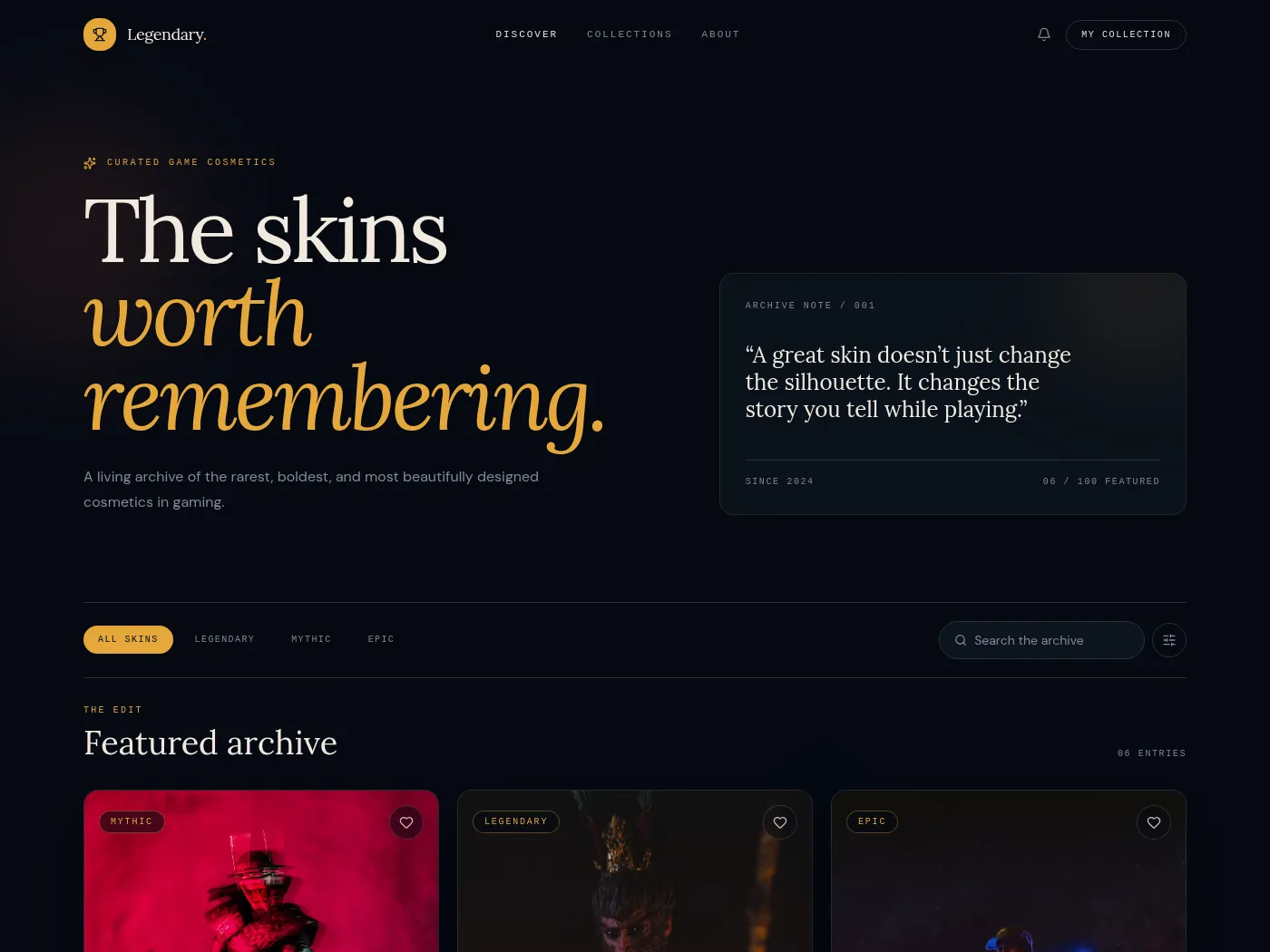 Legendary Skin Showcase
