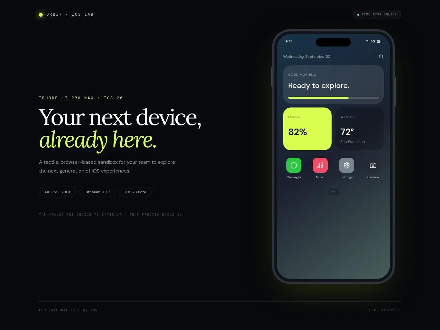 iPhone 17 Pro Max Simulator