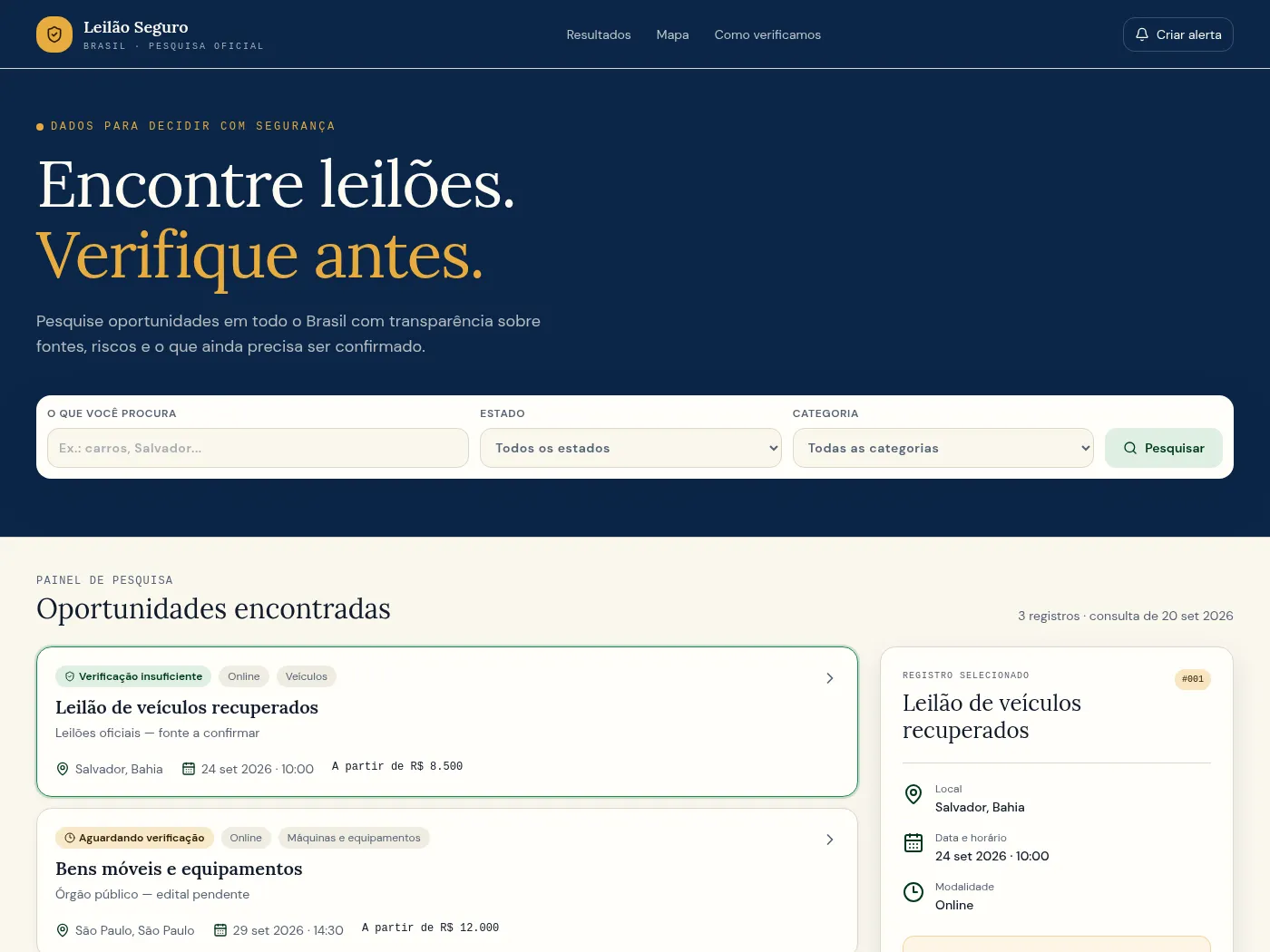 Leilão Seguro Brasil