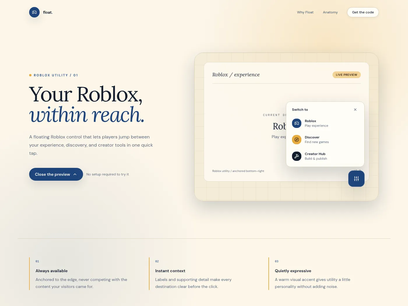 Float Toggle Button