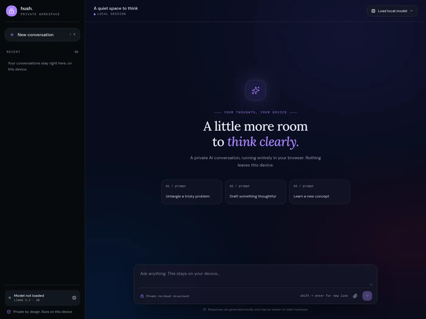 Private AI Chat Interface