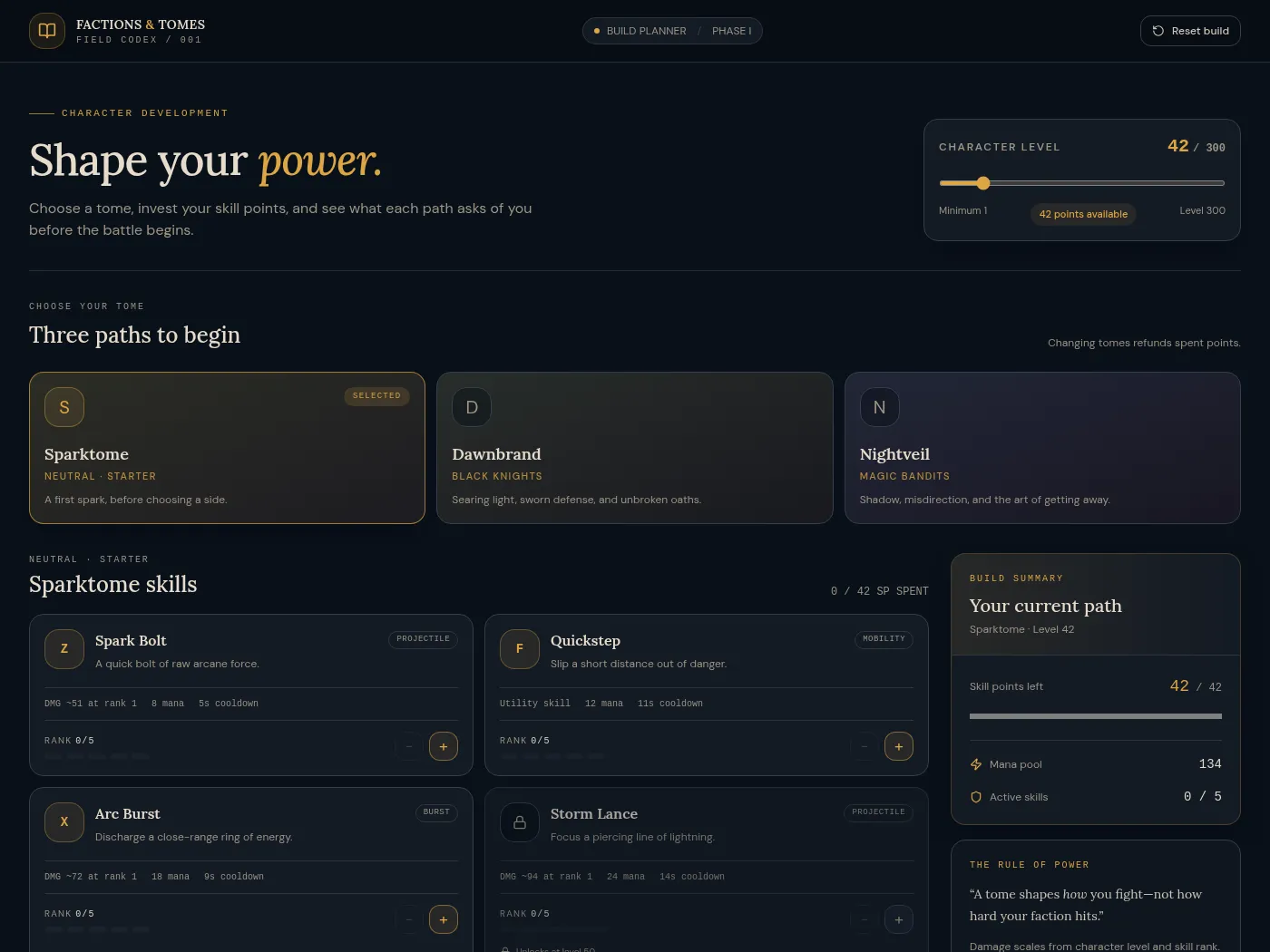 Factions & Tomes RPG System