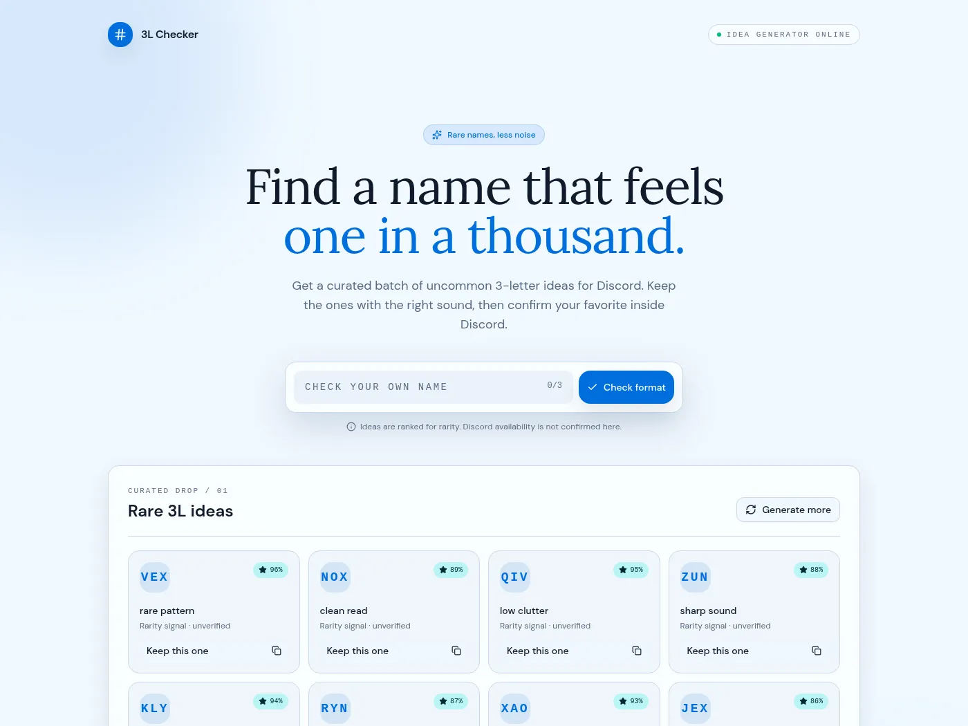 Discord 3L Name Checker