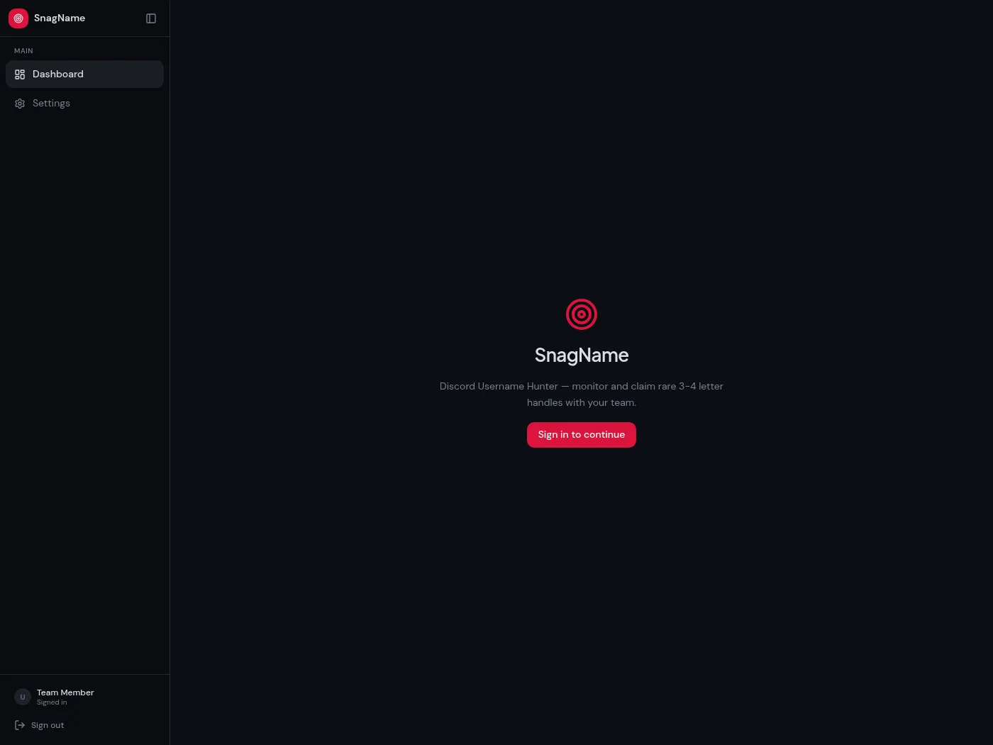 SnagName Discord Hunter