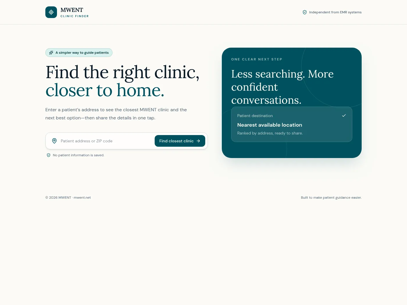 Clinic Finder for MWENT