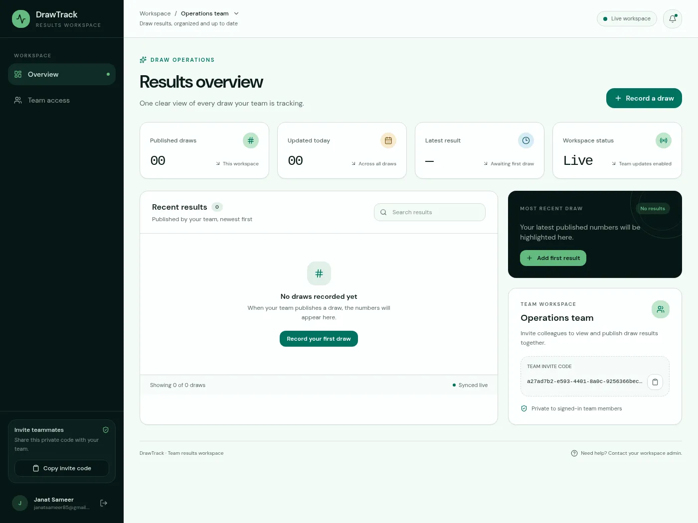 DrawTrack Dashboard