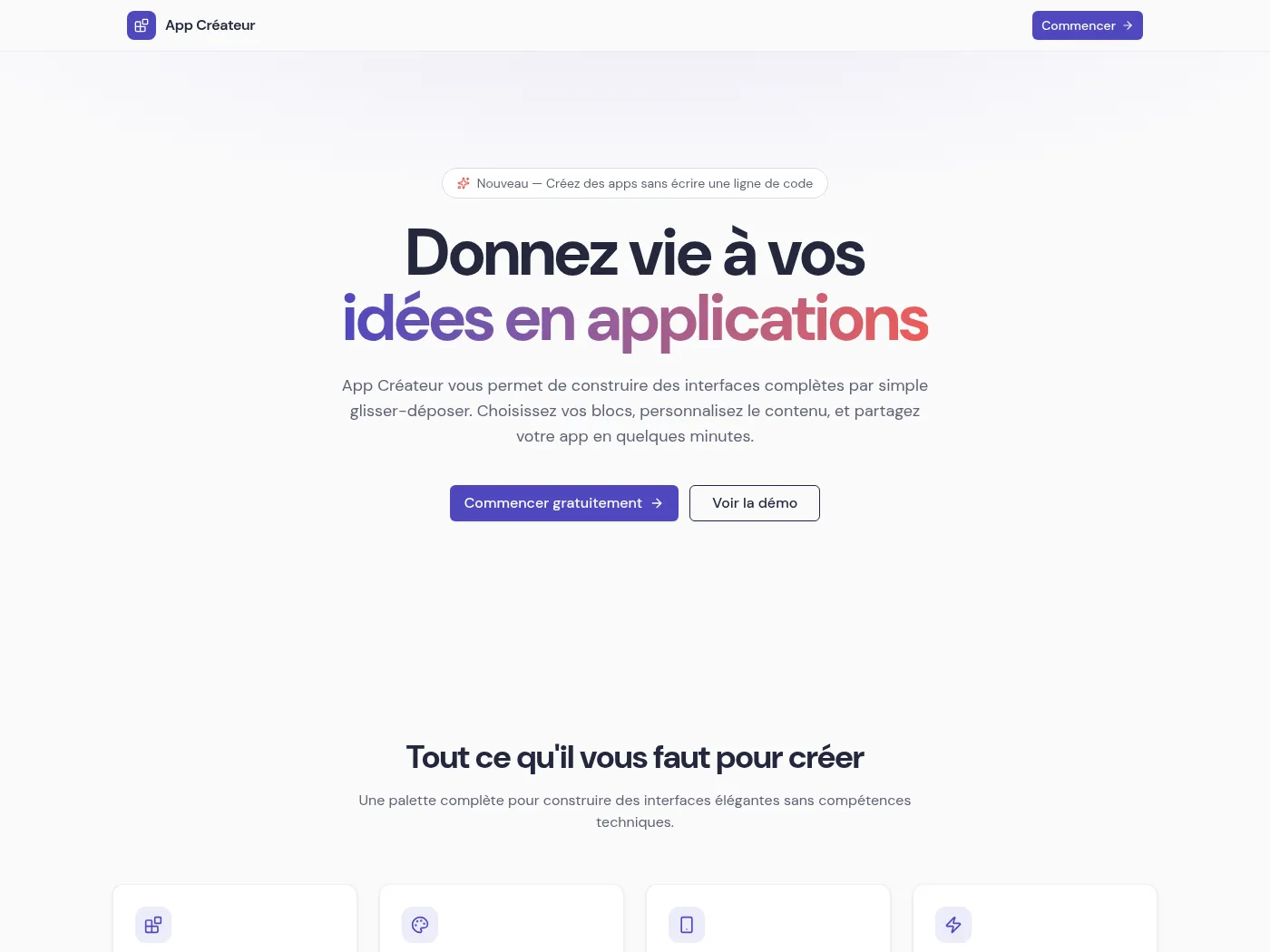 App Créateur