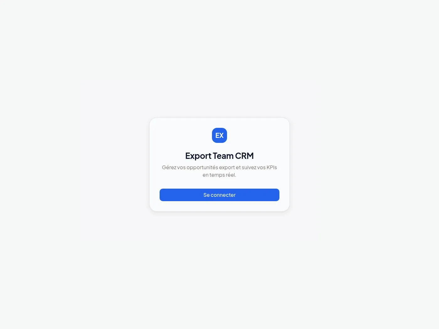 Export Team CRM Dashboard