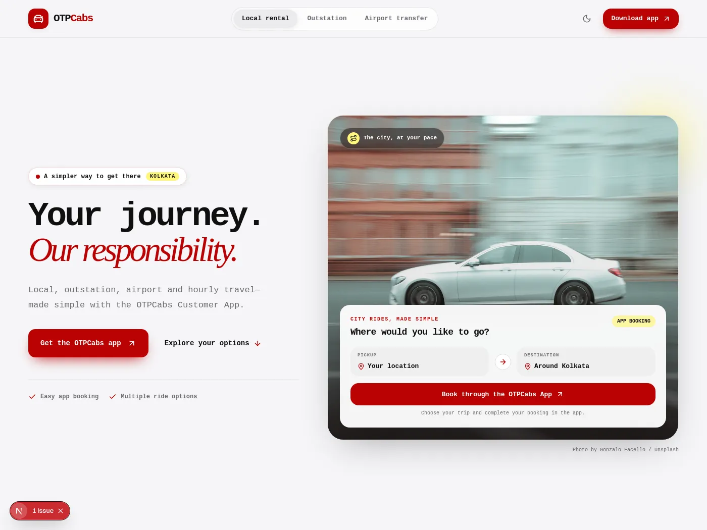 OTPCabs Premium Website