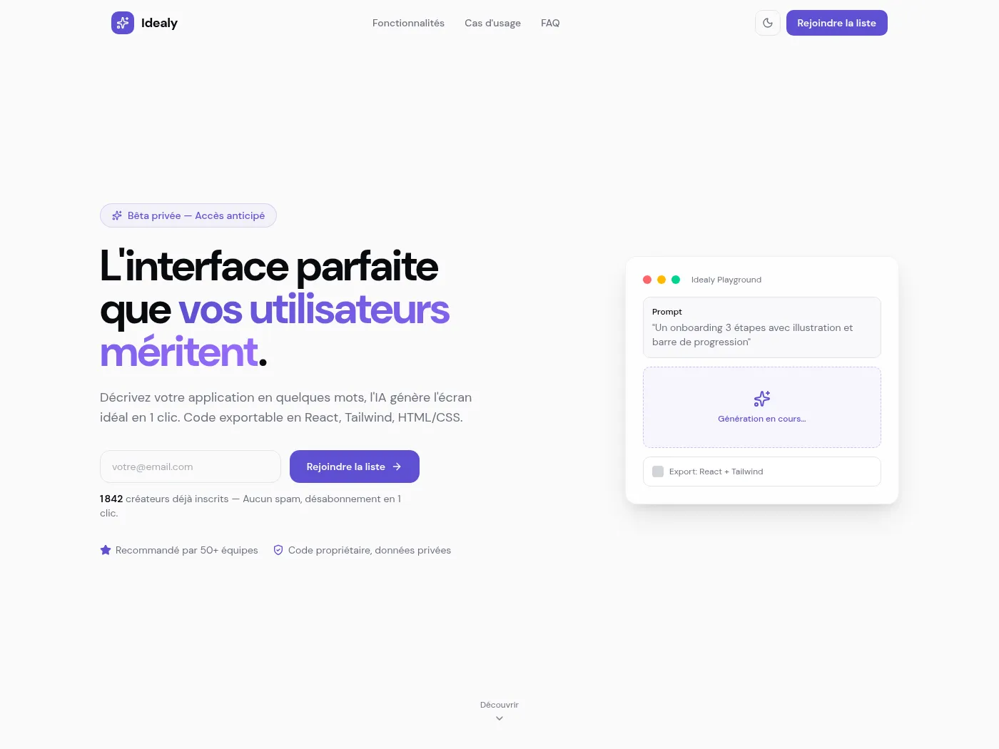 Idealy Waitlist Landing