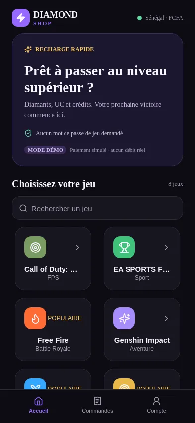 Diamond Shop Mobile
