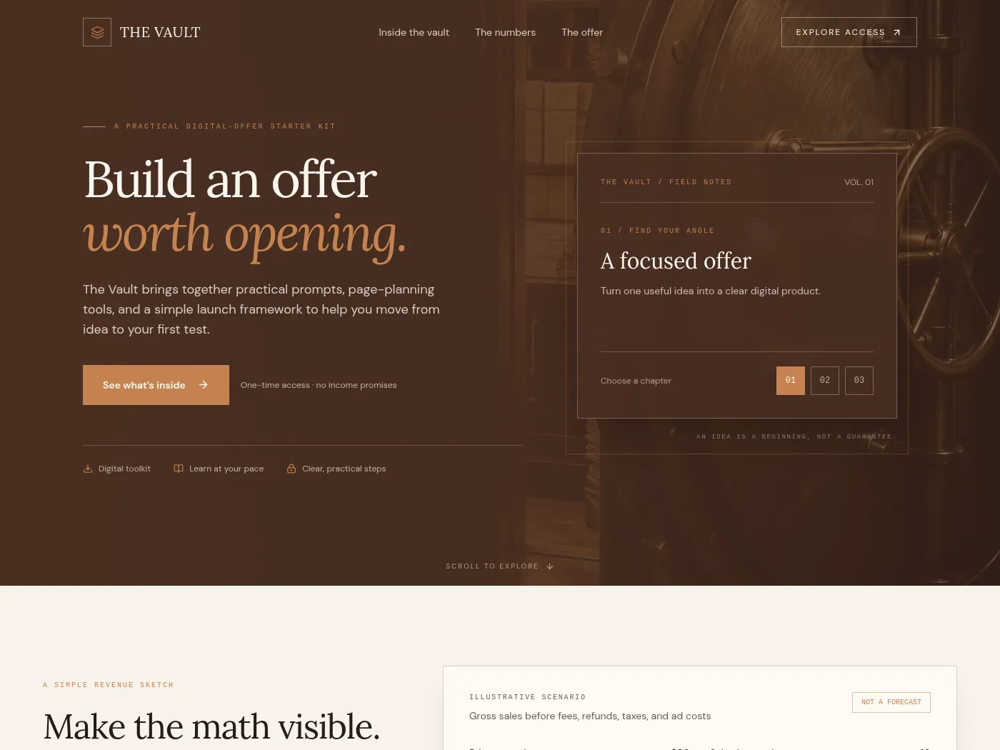The Vault Sales Page