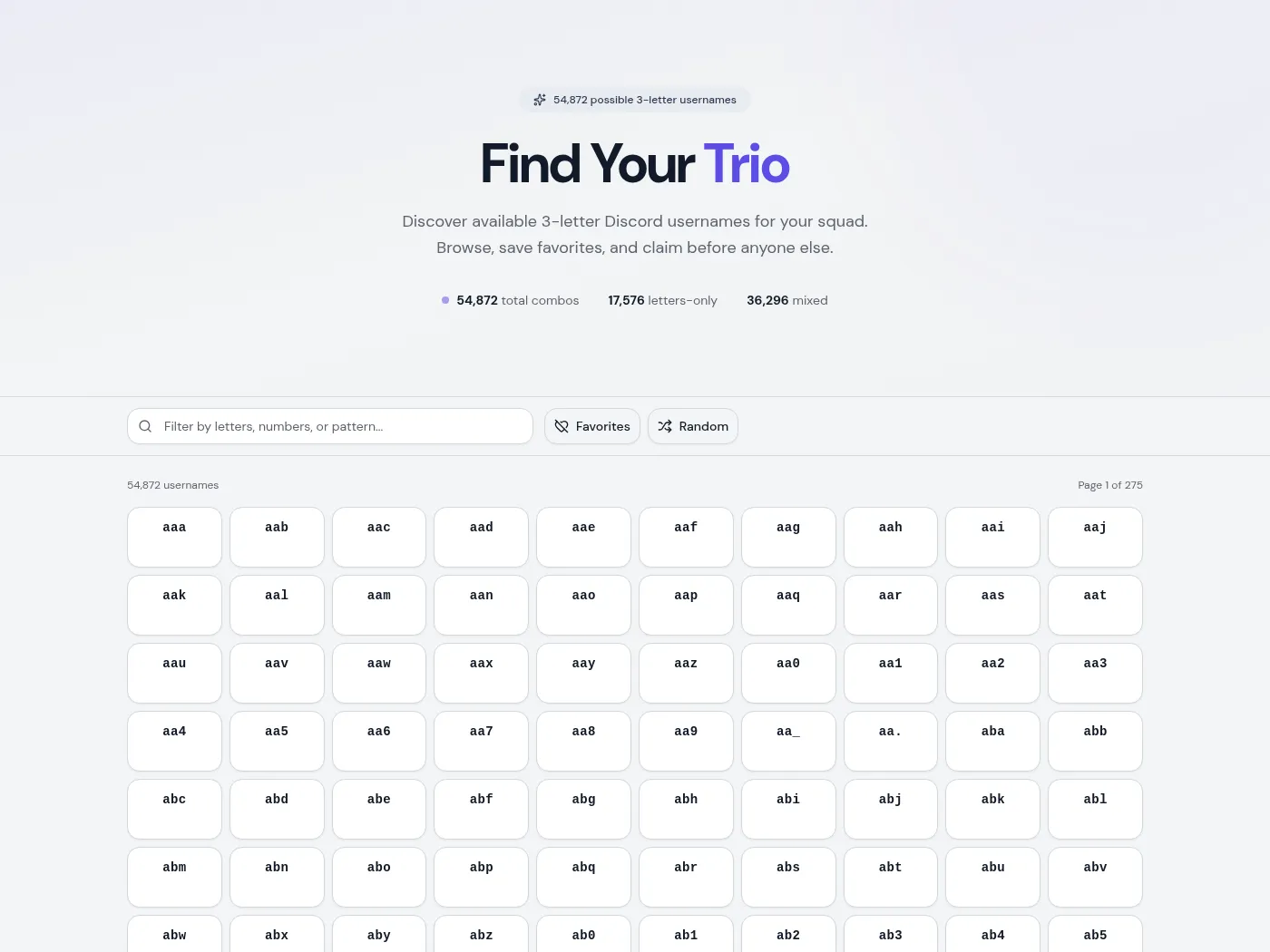 Discord Trio Finder