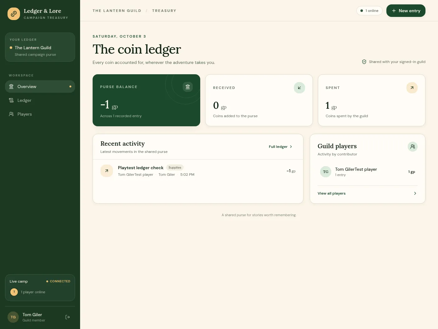 LARP Ledger Live