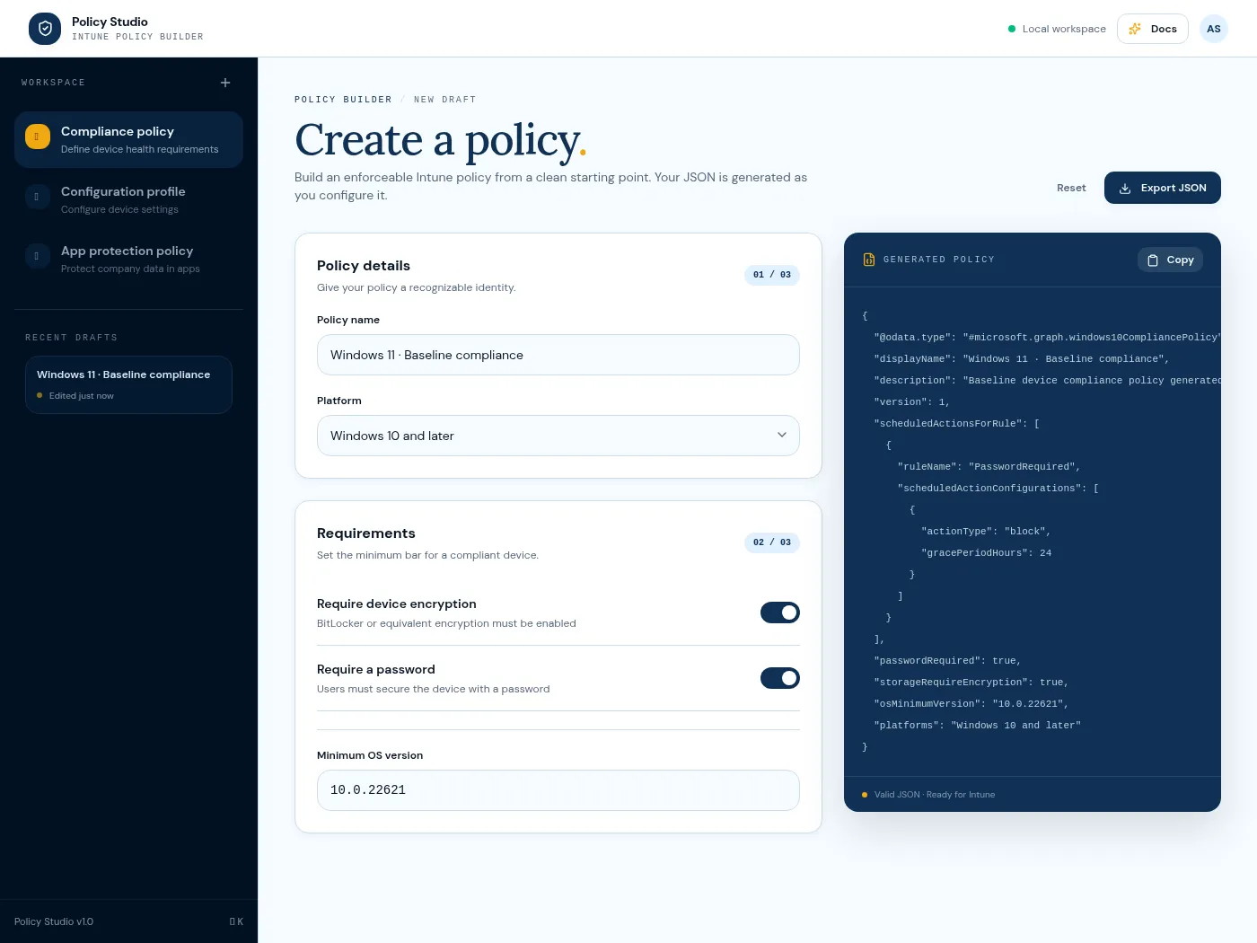 Intune Policy Builder
