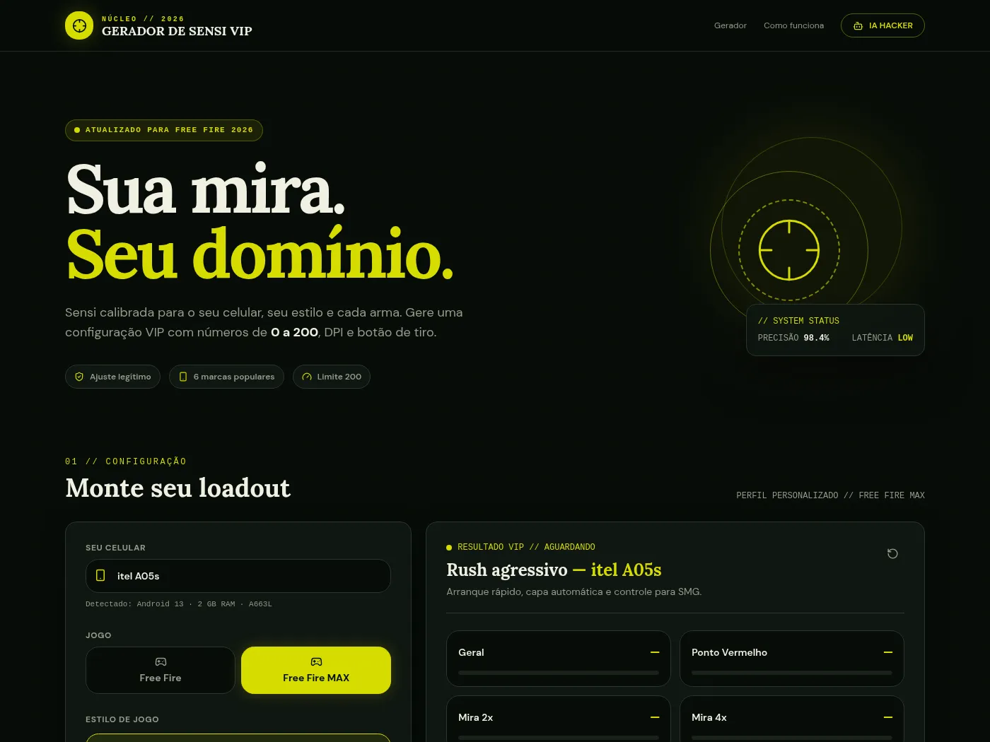 Gerador de Sensi VIP