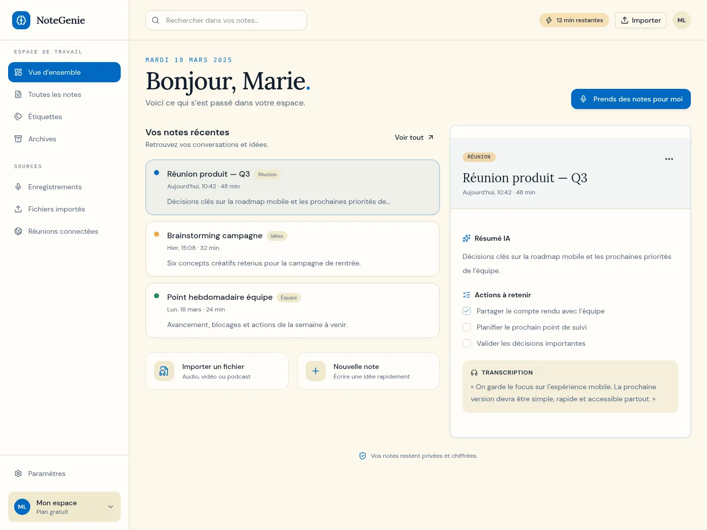 NoteGenie AI Assistant