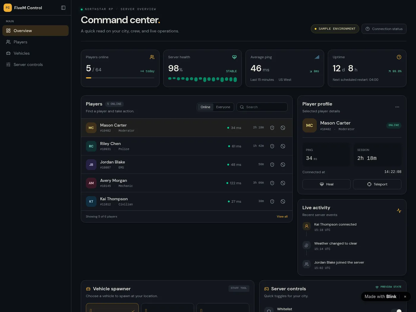 FiveM Command Center