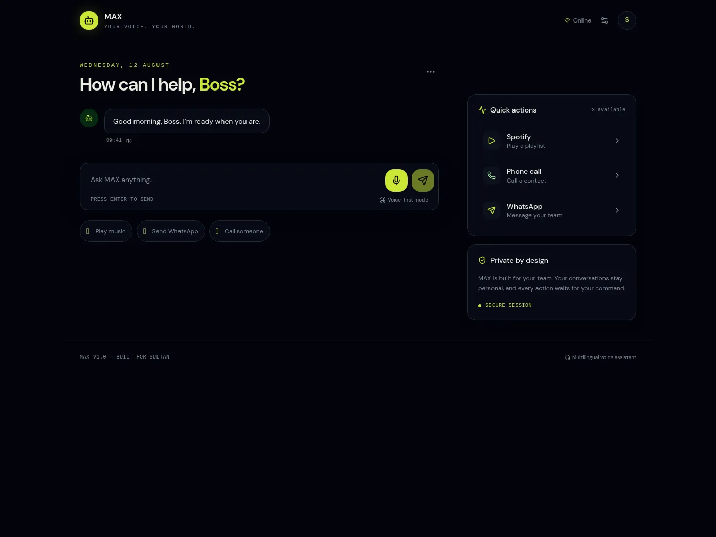 MAX Voice Assistant