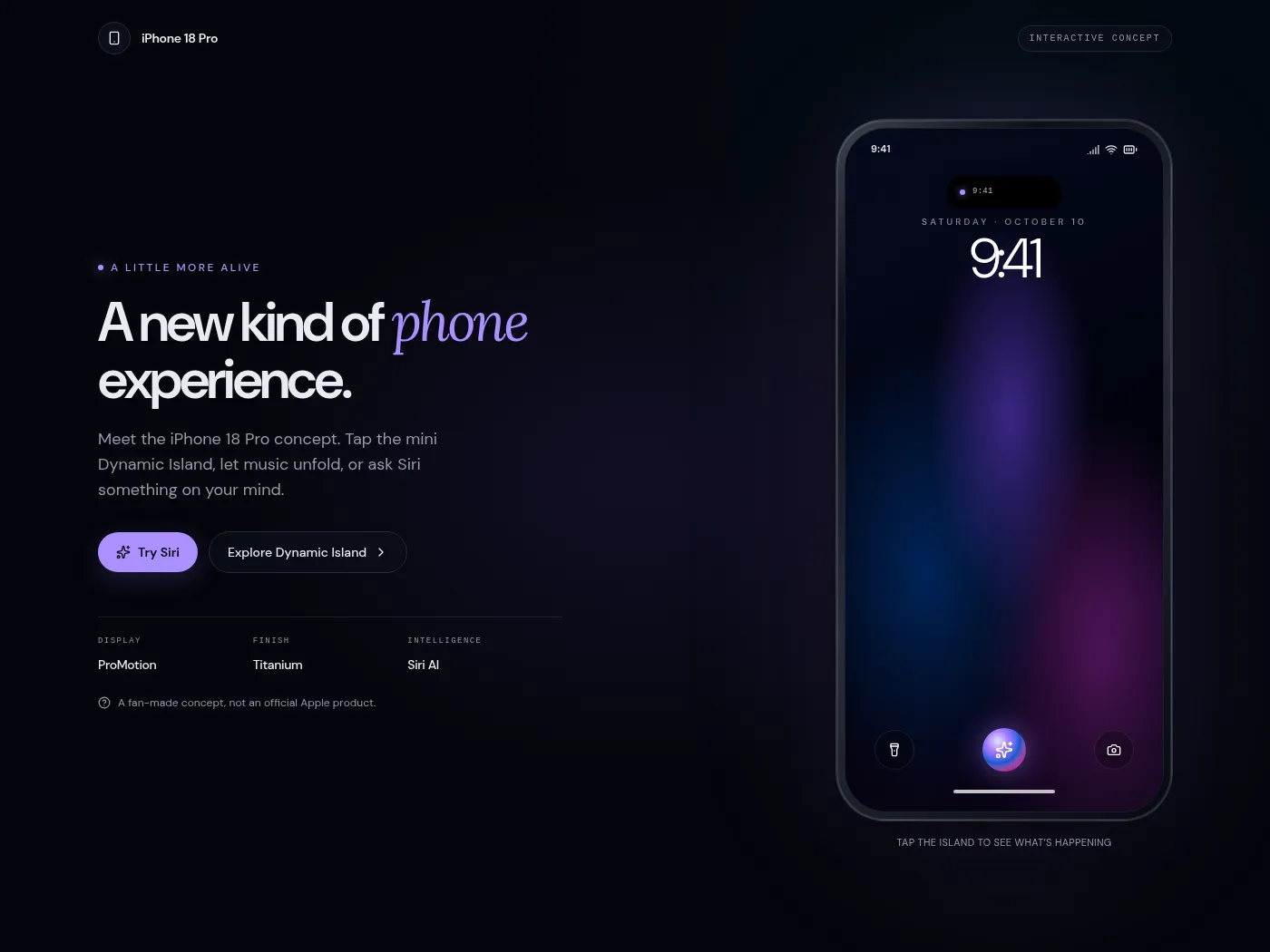 Dynamic Siri iPhone 18