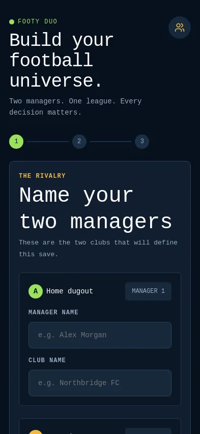 Footy Duo Career Mode