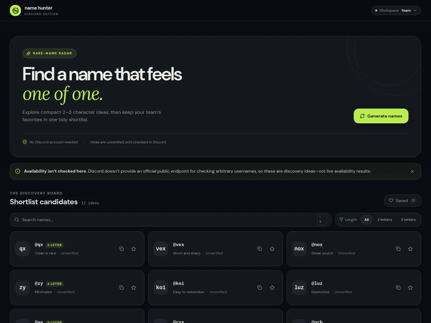 Discord Name Hunter