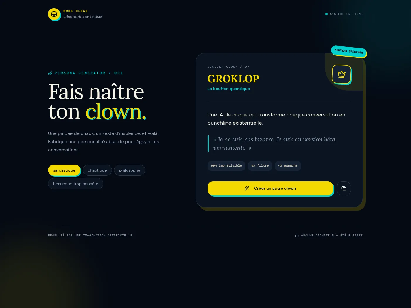 Grok Clown Generator