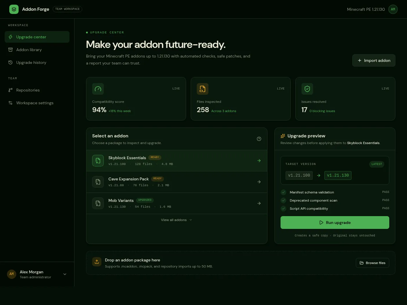AI Addon Upgrader