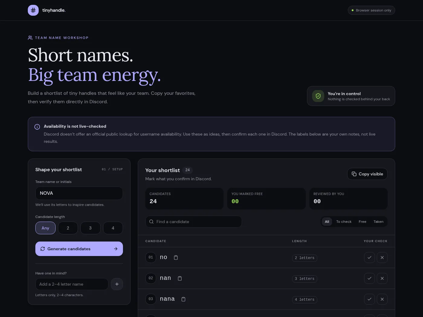 Discord Name Checker