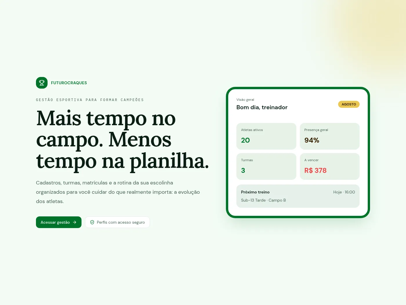 FuturoCraques Gestão Esportiva