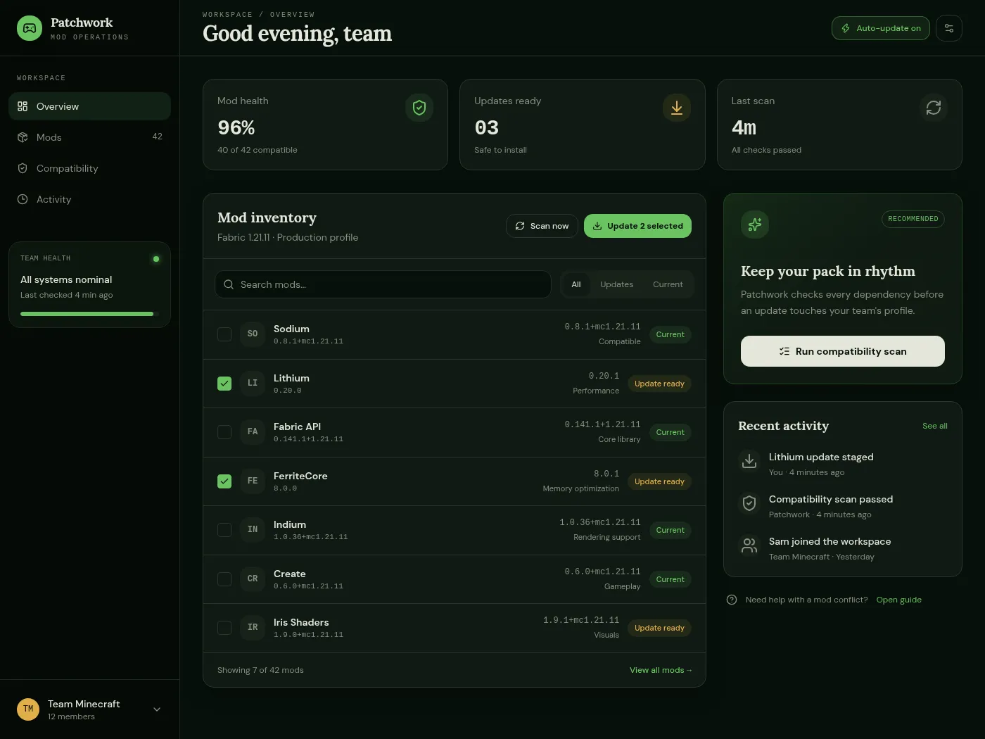 Fabric Mod Updater