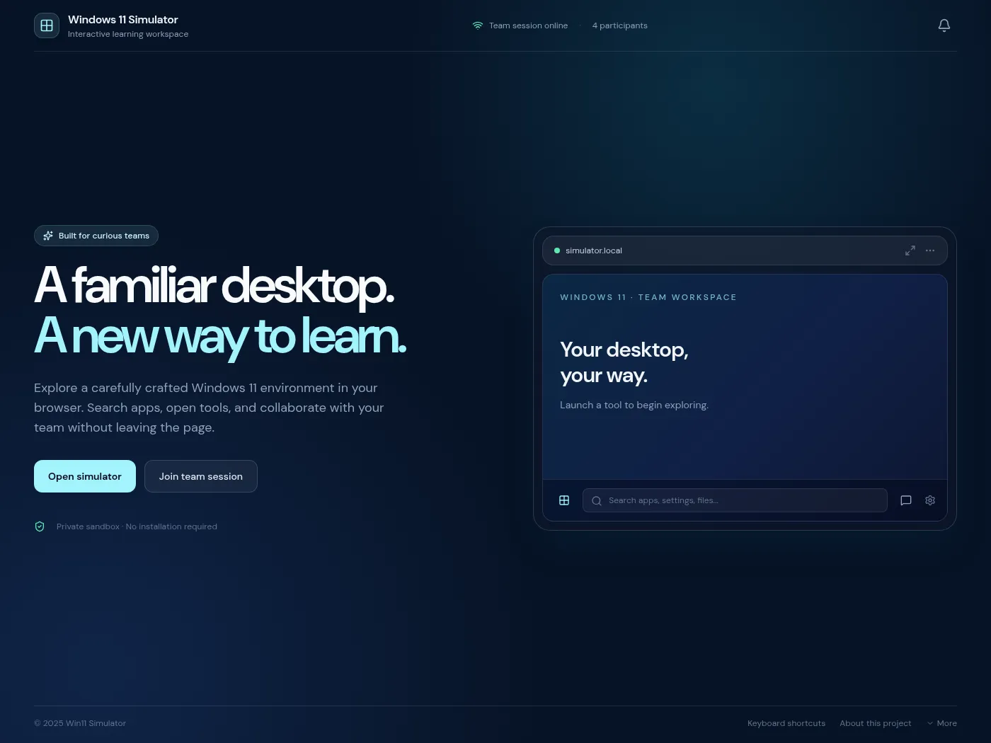 Win11 Web Simulator