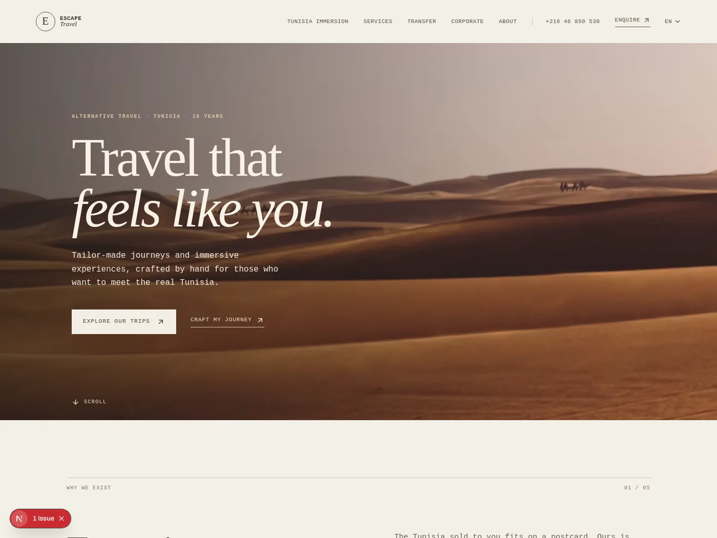 Escape Travel UI Polish