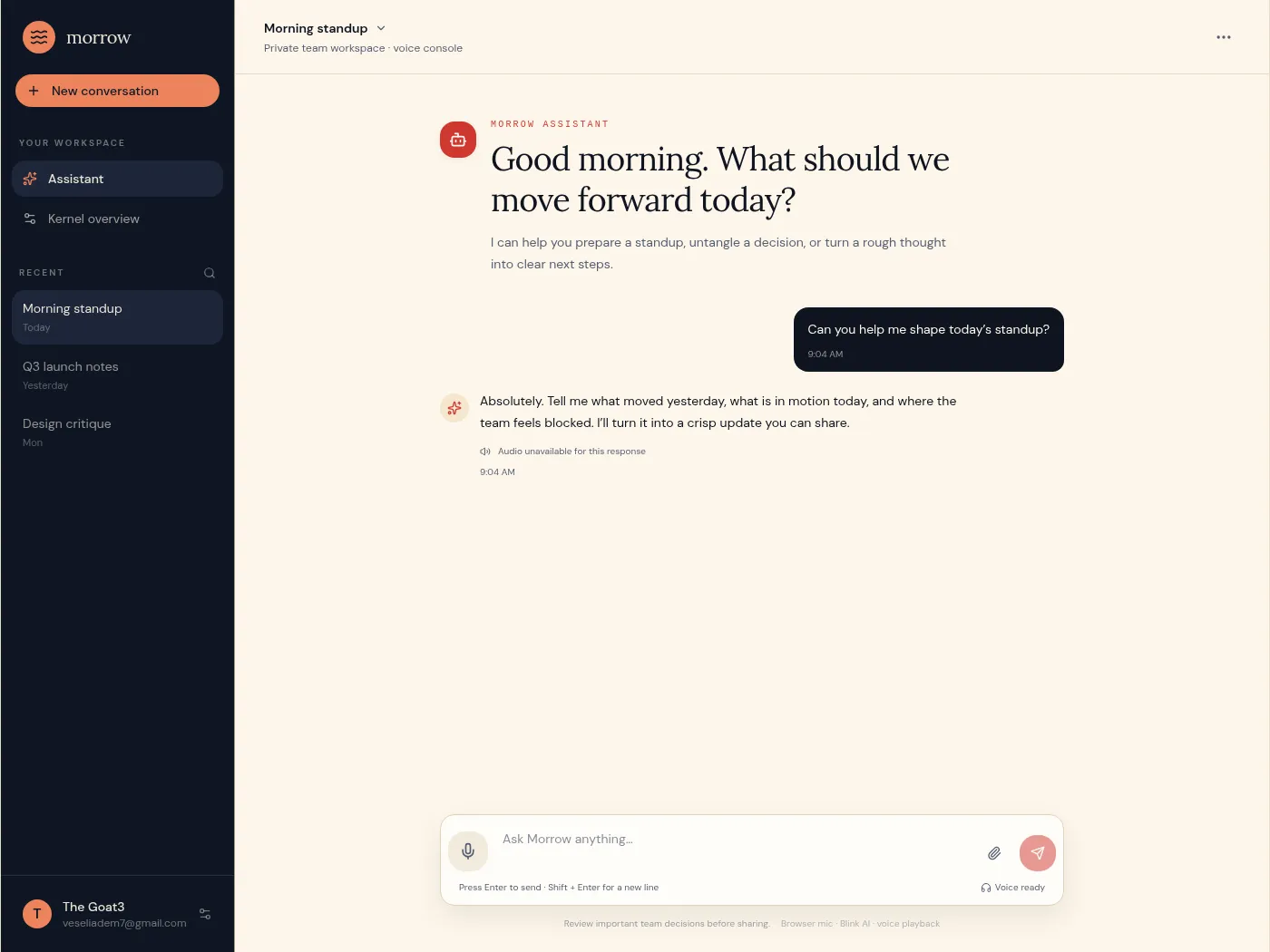 Voice AI Team Assistant