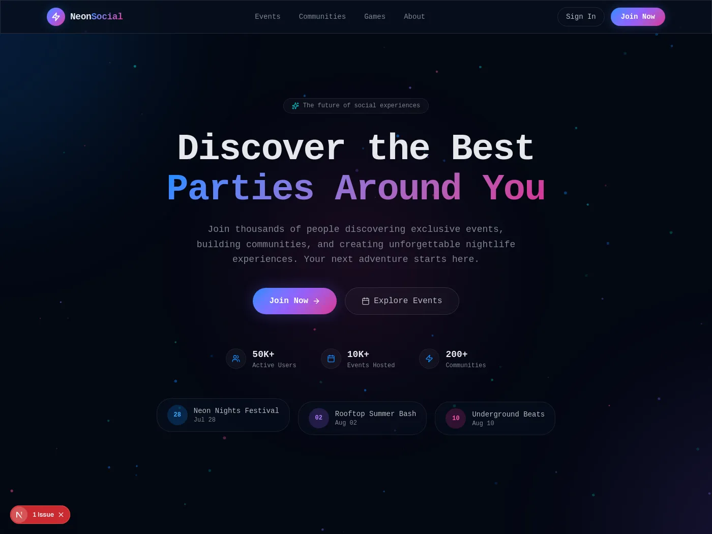 NeonSocial Platform