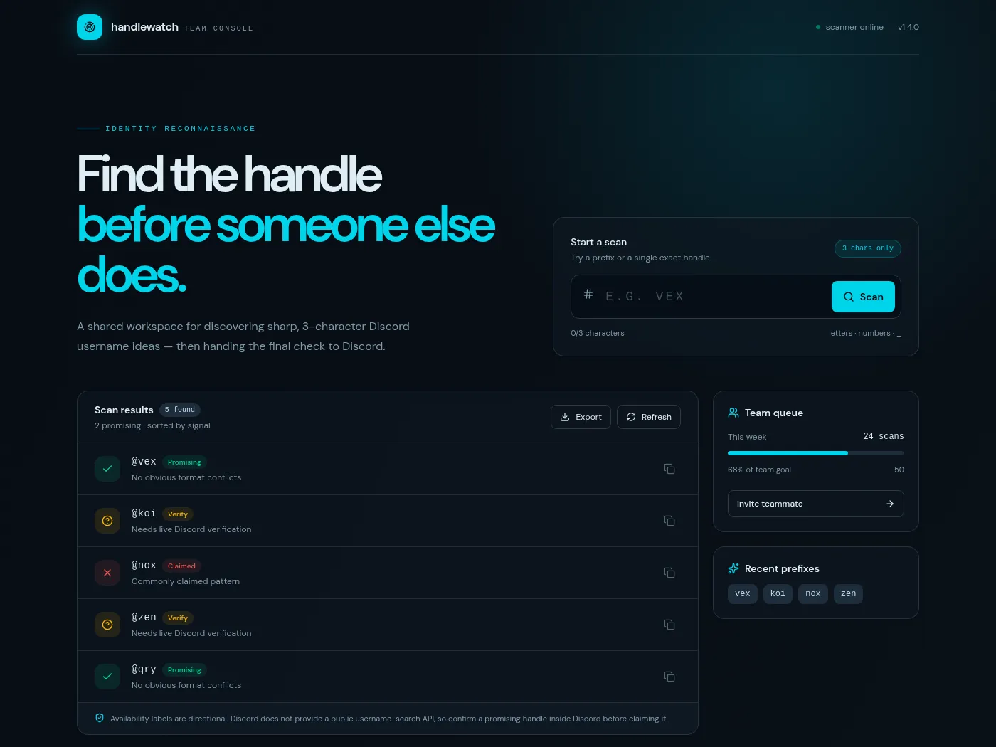 Discord Username Scanner