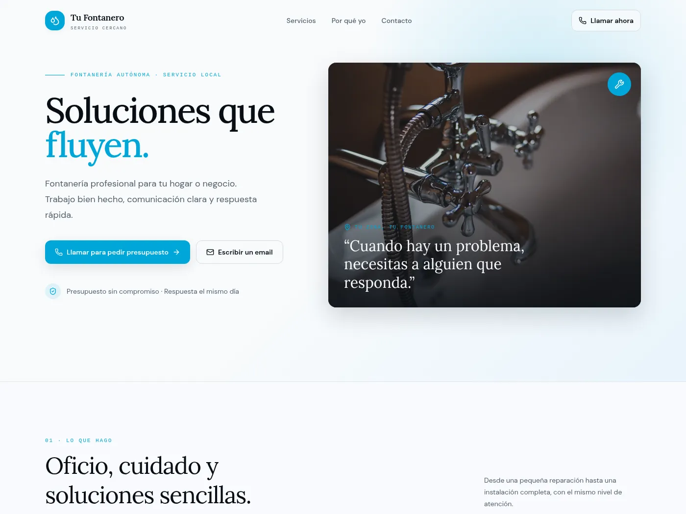 Fontanero Web Minimalista