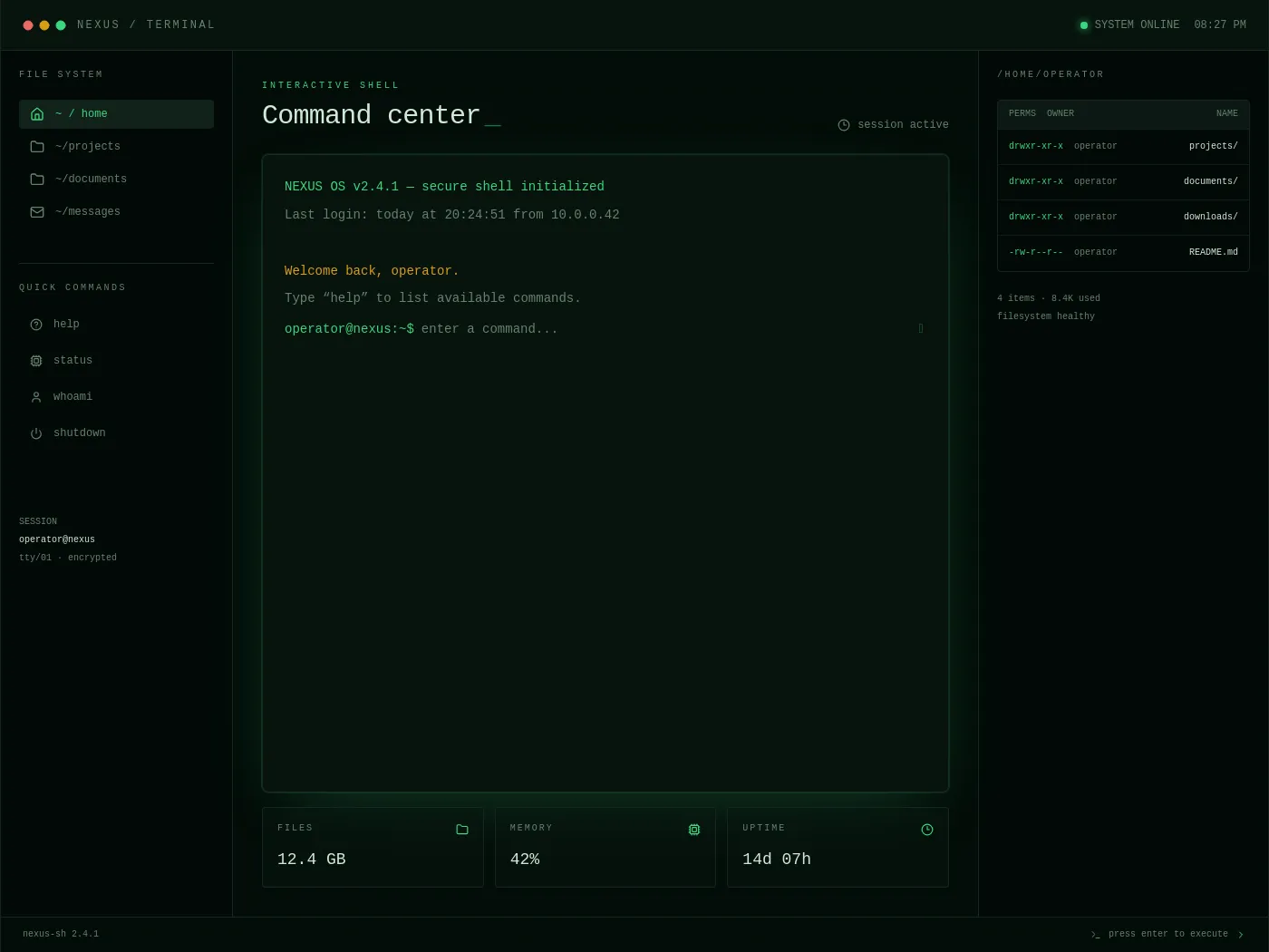Terminal OS Web