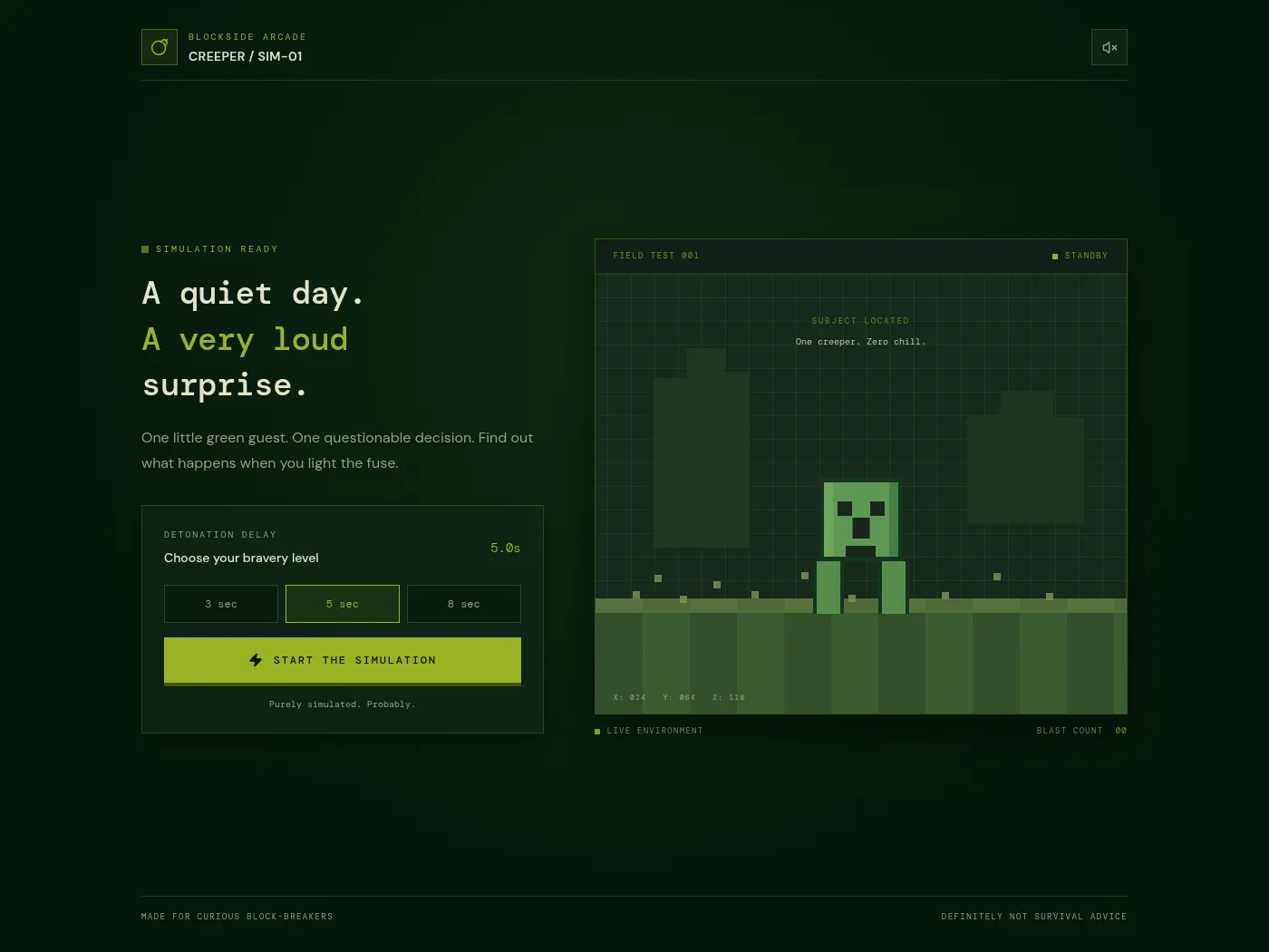 Creeper Kaboom Simulator