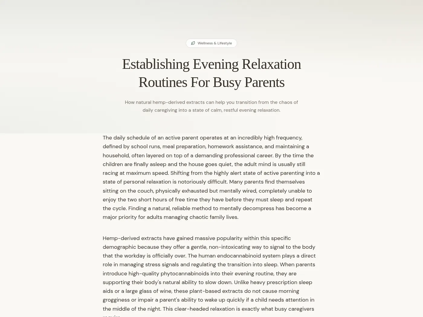 Evening Parent Blog Page