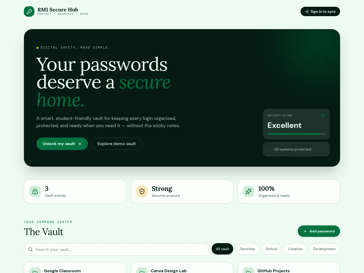 Rmi Password Secure Hub