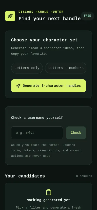 Discord Handle Hunter