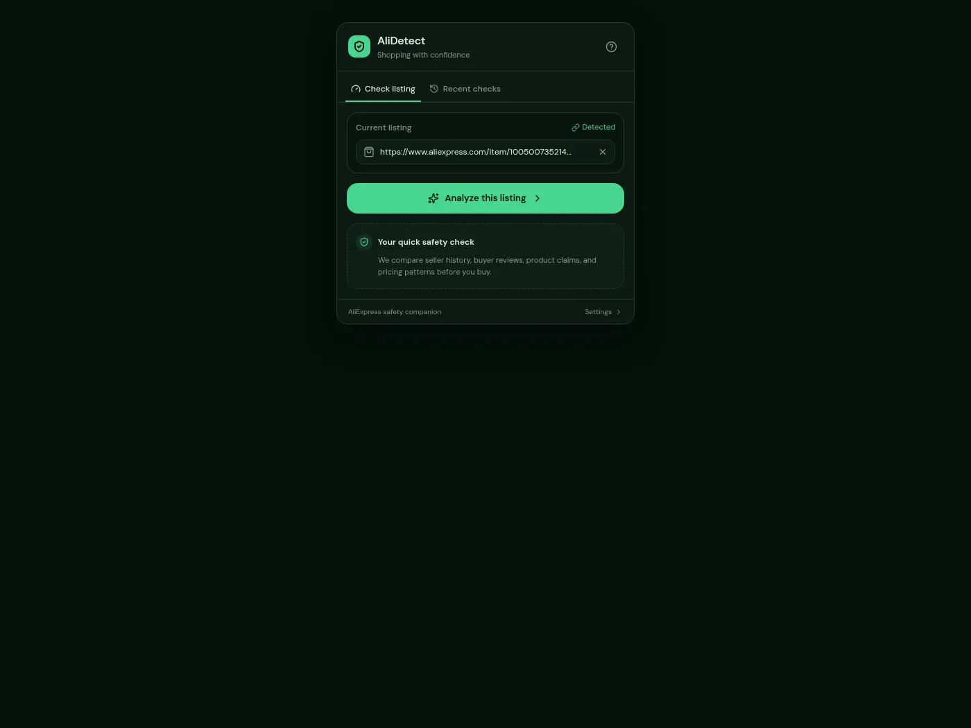 AliDetect Extension