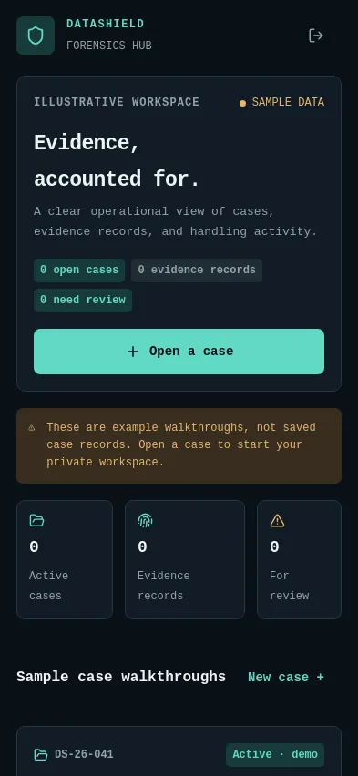 DataShield Forensics Hub