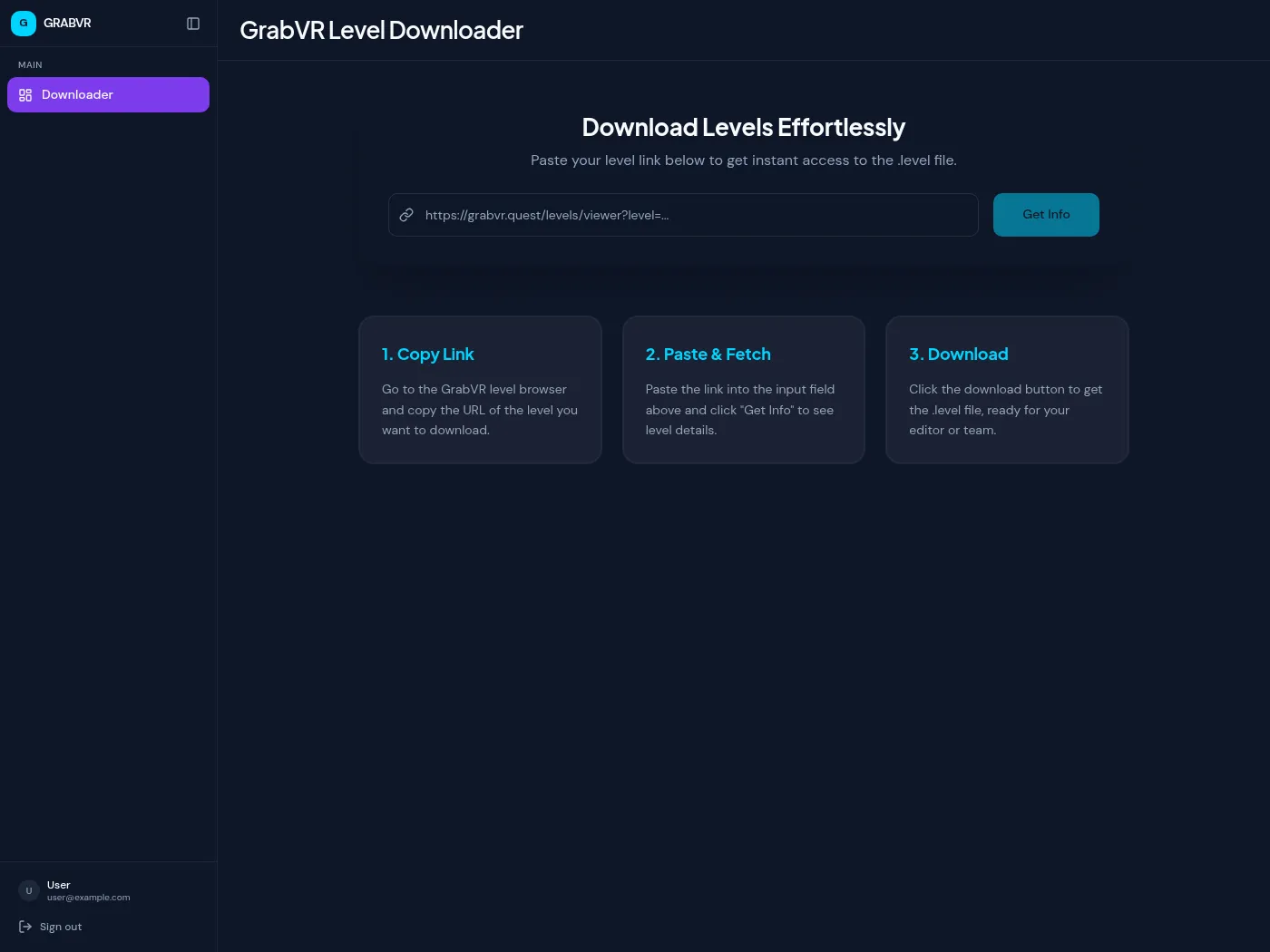 GrabVR Level Downloader