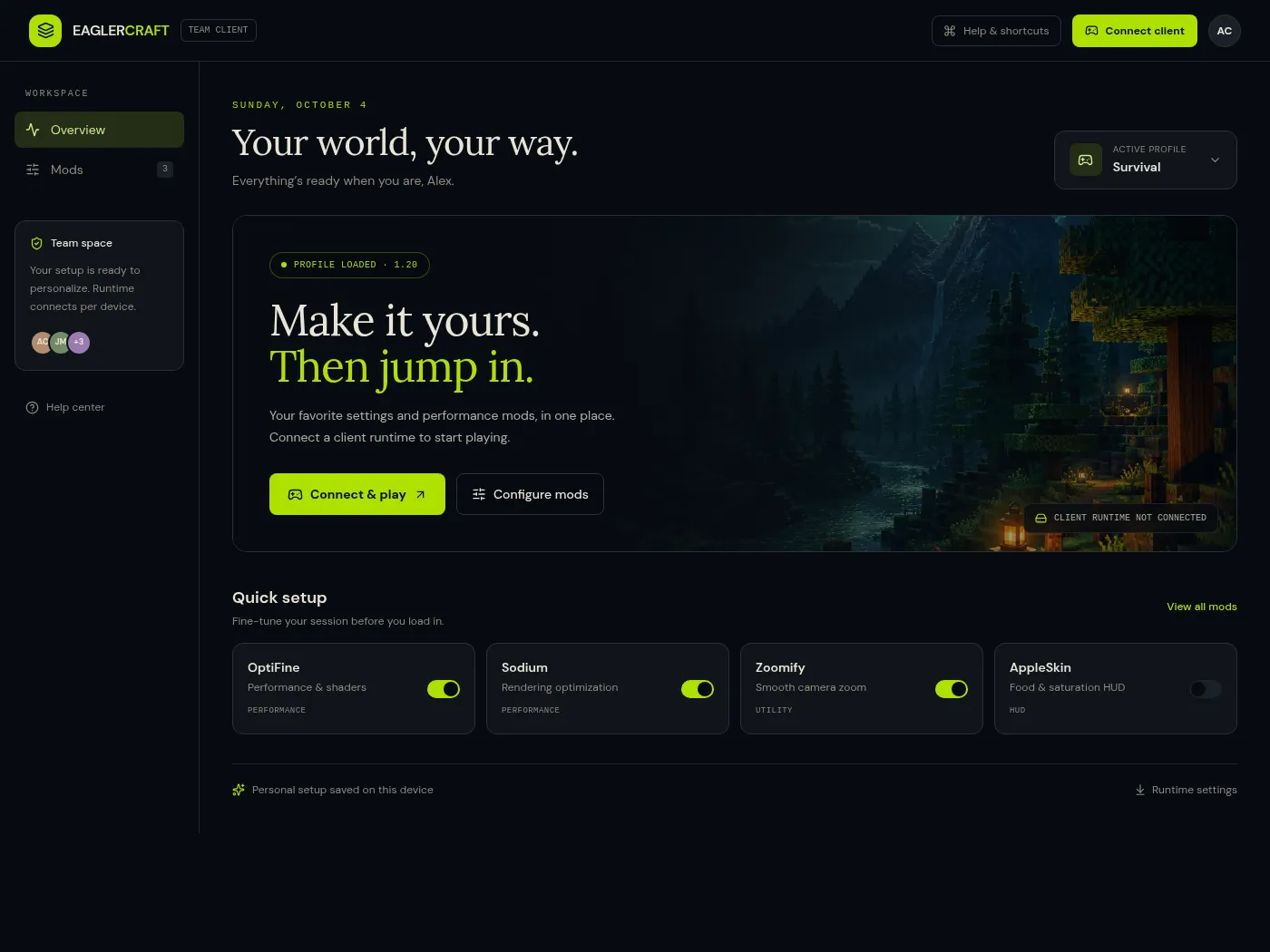 Eaglercraft Modded Web Client
