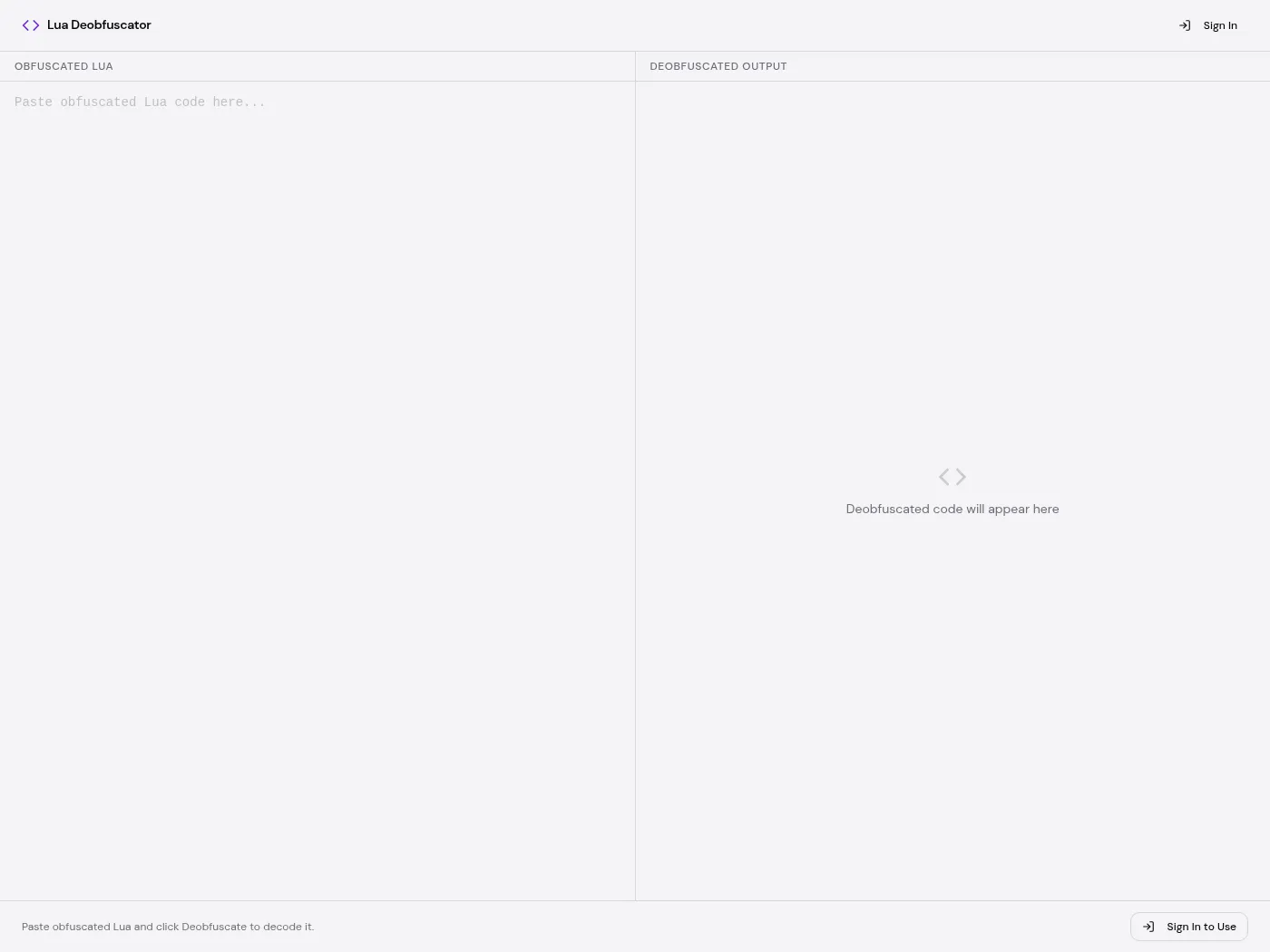 Lua Deobfuscator Tool