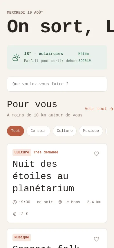 Baroude Event Explorer